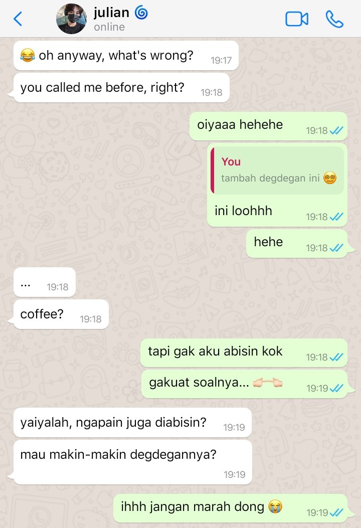 aira on Twitter: "julian: two reasons of heart beating fast. # jungwon few-tweets au"