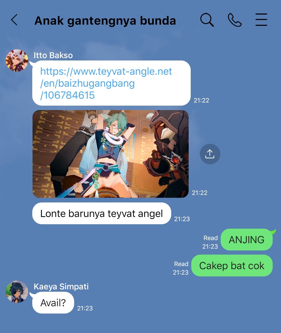 .zyu - denyoshi (🔁 ) on Twitter: "[ Genshin impact socmed fic au ] - percakapan grup stres ...