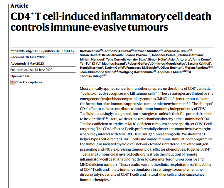 Toni Choueiri, MD on Twitter: "CD8+ T cells are not the whole story in cancer immunotherapy. In ...