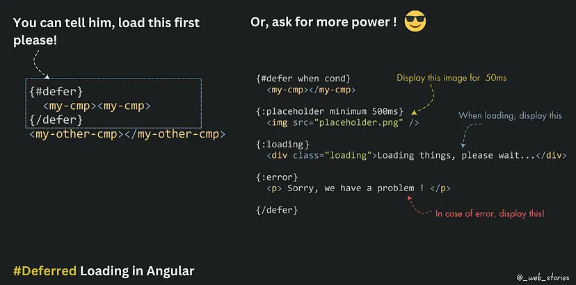 Fatima, Software Eng, Angular GDE, Writer @Medium on Twitter: "With Angular #defferedloading you ...