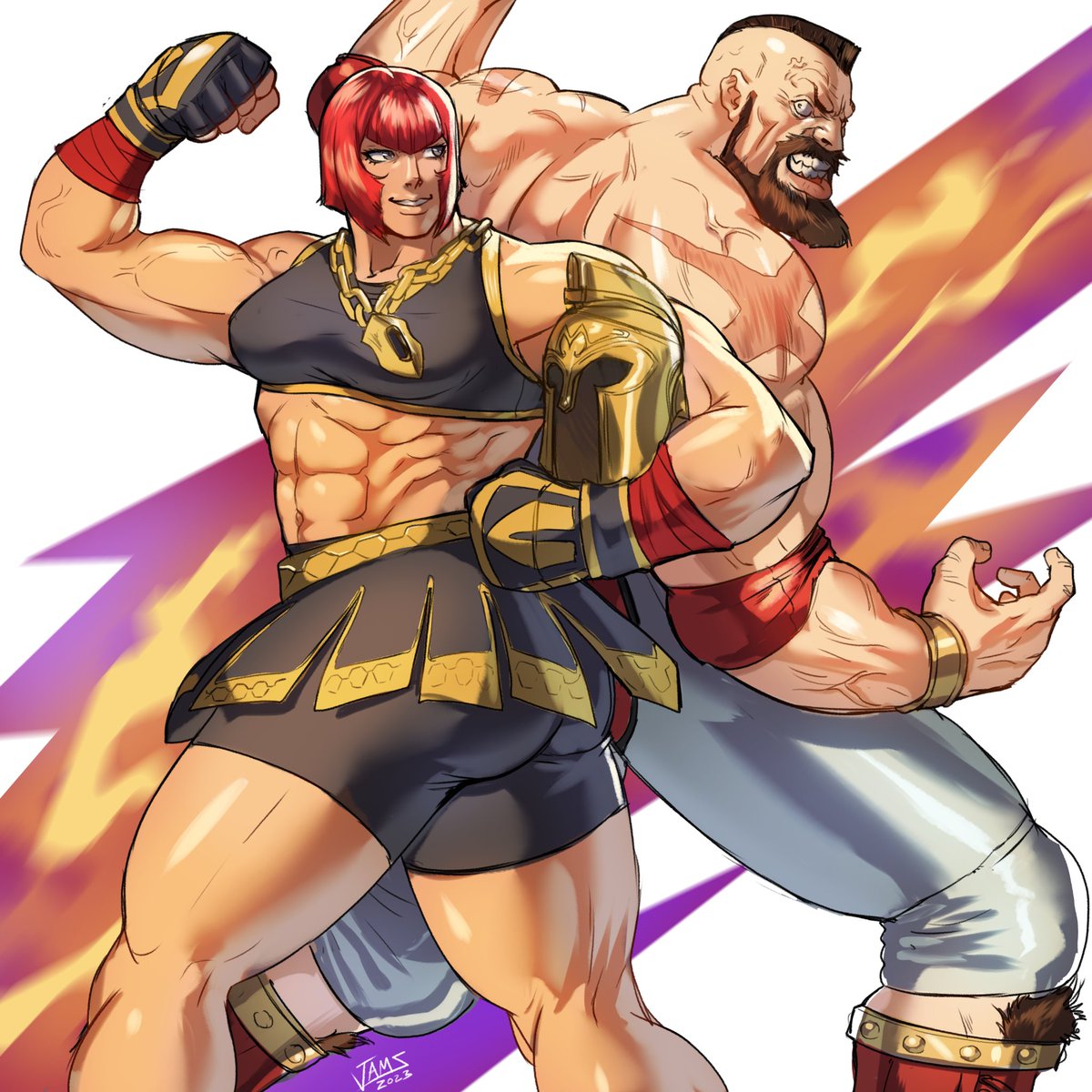 Leona Heidern on Twitter: "RT @JAMS_artworks: Marisa X Zangief #fanart #StreetFighter6"