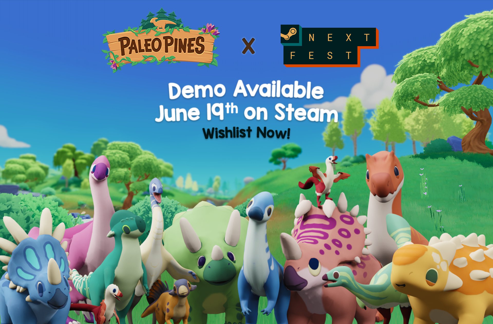 Paleo Pines Demo @ Steam Next Festival on Twitter: "Heyyy @Steam... Our 🎪 Festival of Dinos 🎪is ...