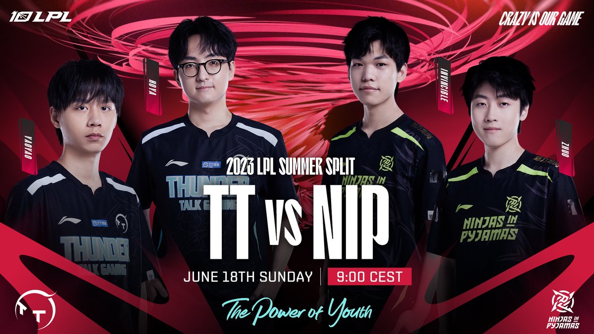 LPL on Twitter: "Sunday is a great day for some great League of Legends! TT takes on NIP in this ...