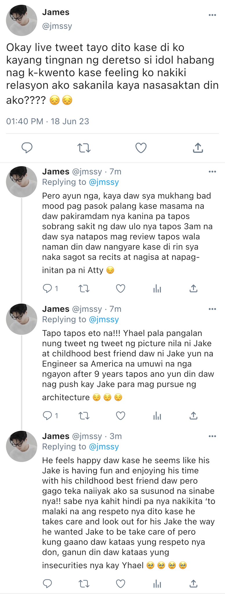 sam on Twitter: "bonus 🤍 (may nananalo na sa laban guys hehe taken na si james at ang nag wagi ...