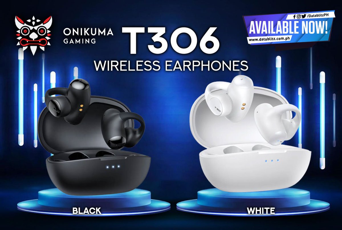DataBlitz on Twitter: "YOUR MUSIC COMPANION. Onikuma T306 Wireless Earphones (Black, White) will ...