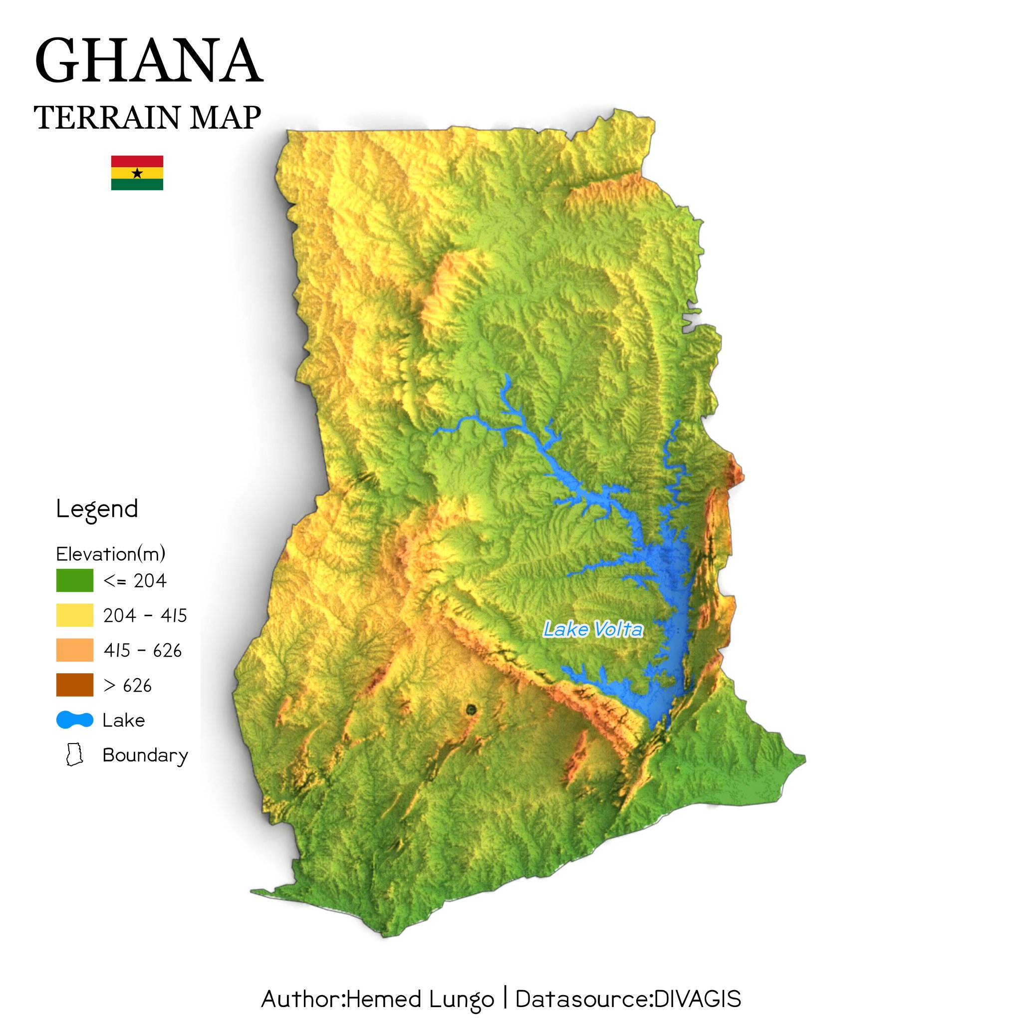 Elevation Map Ghana Elevation Of Foso,Ghana Elevation Map, Topography,