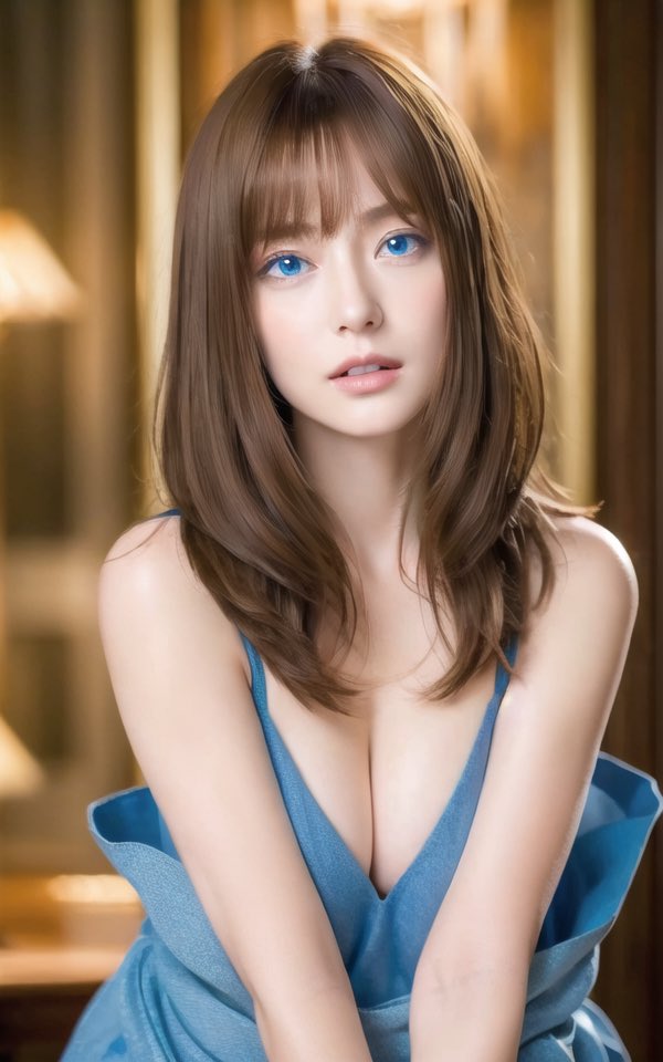 AI彼女製作所 on Twitter: "蒼い瞳の彼女 #AI彼女 #AIグラビア #stablediffusion"