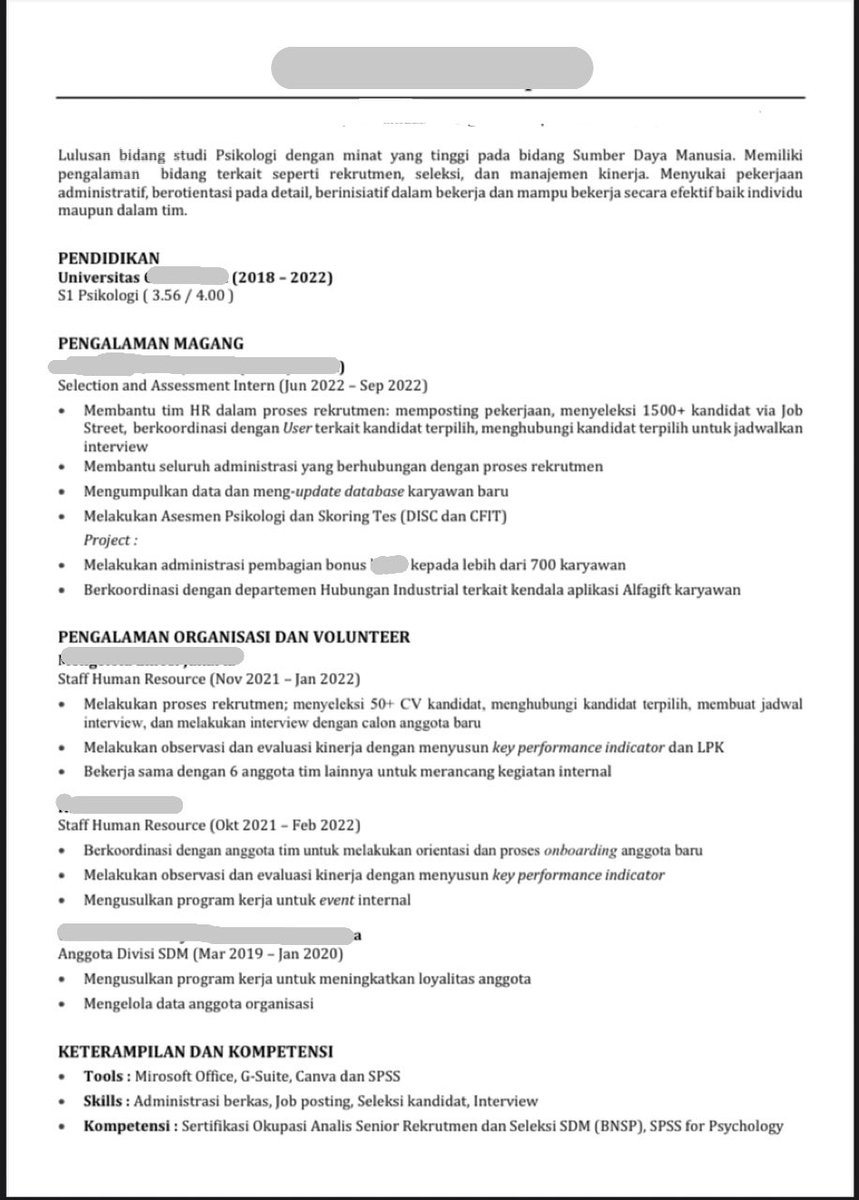 ‼️ KIRIM MENFESS BACA DULU DI LIKES ‼️ on Twitter: "work! boleh review cv ku ada yg salah atau ...