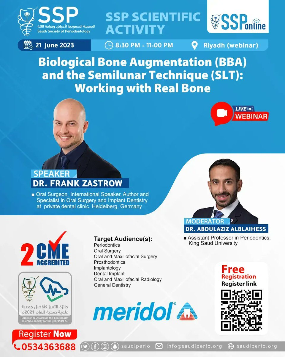 Saudi Society of Periodontology on Twitter: "Saudi Society of Periodontology announces the ...