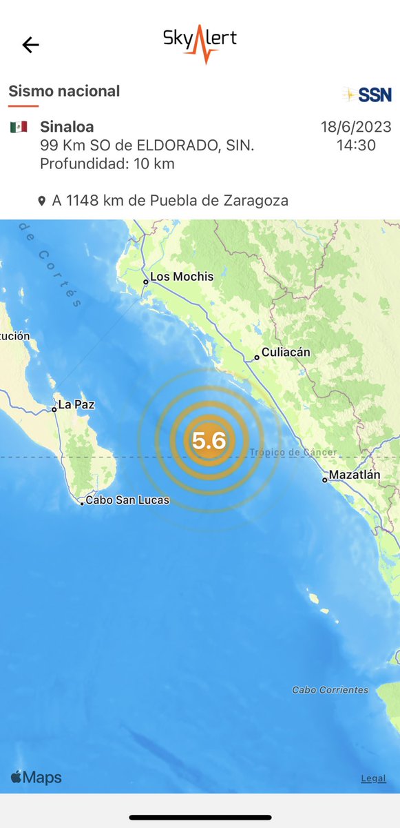 SkyAlert on Twitter: "Sismo magnitud preliminar 5.6 con epicentro en el Mar de Cortés frente la ...