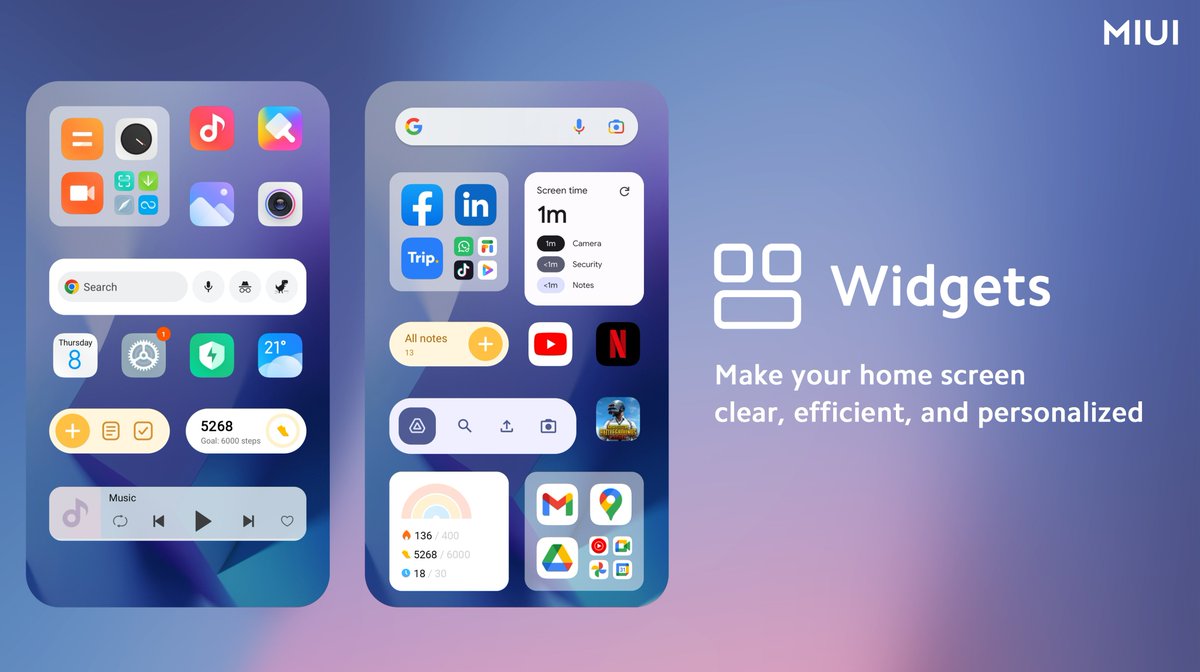 MIUI on Twitter: "【MIUI Class】Which widgets do you use most? 😉 Simply long press the blank space ...