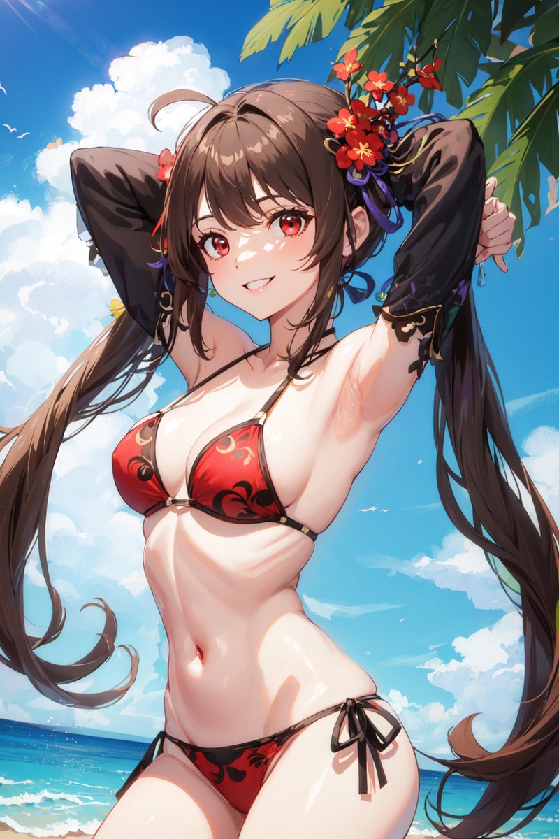 Satomi.AiArt on Twitter: "More images on Pixiv: http://pixiv.net/users/94971567 🌸 #hutao 🌸 # ...