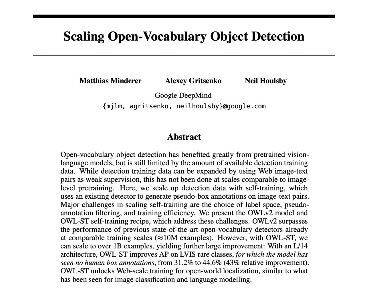 AK on Twitter: "Scaling Open-Vocabulary Object Detection paper page: https://t.co/nWMk5ecpYb ...