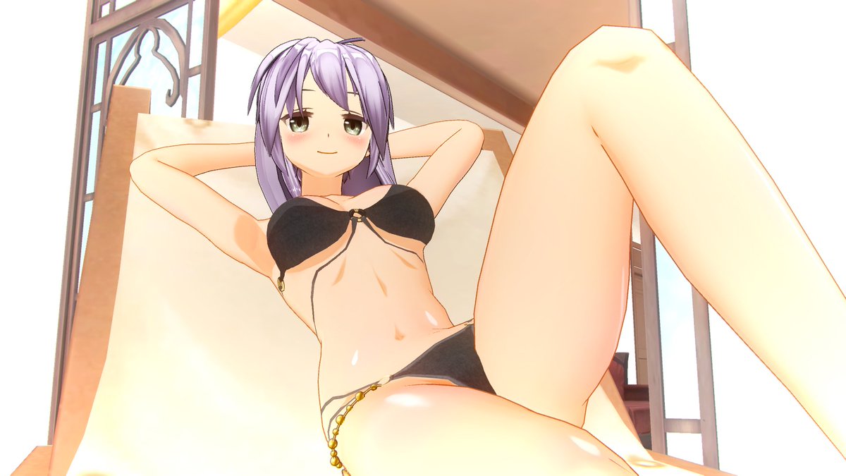千石 豊＠COM3D2 CM3D2(戦ロリペッチ) on Twitter: "おはようございます！！！ 真夏を感じるぐらい暑さを感じますね！ そんな中一足先にニヤリ顔で水着を決める葵。 うおー ...