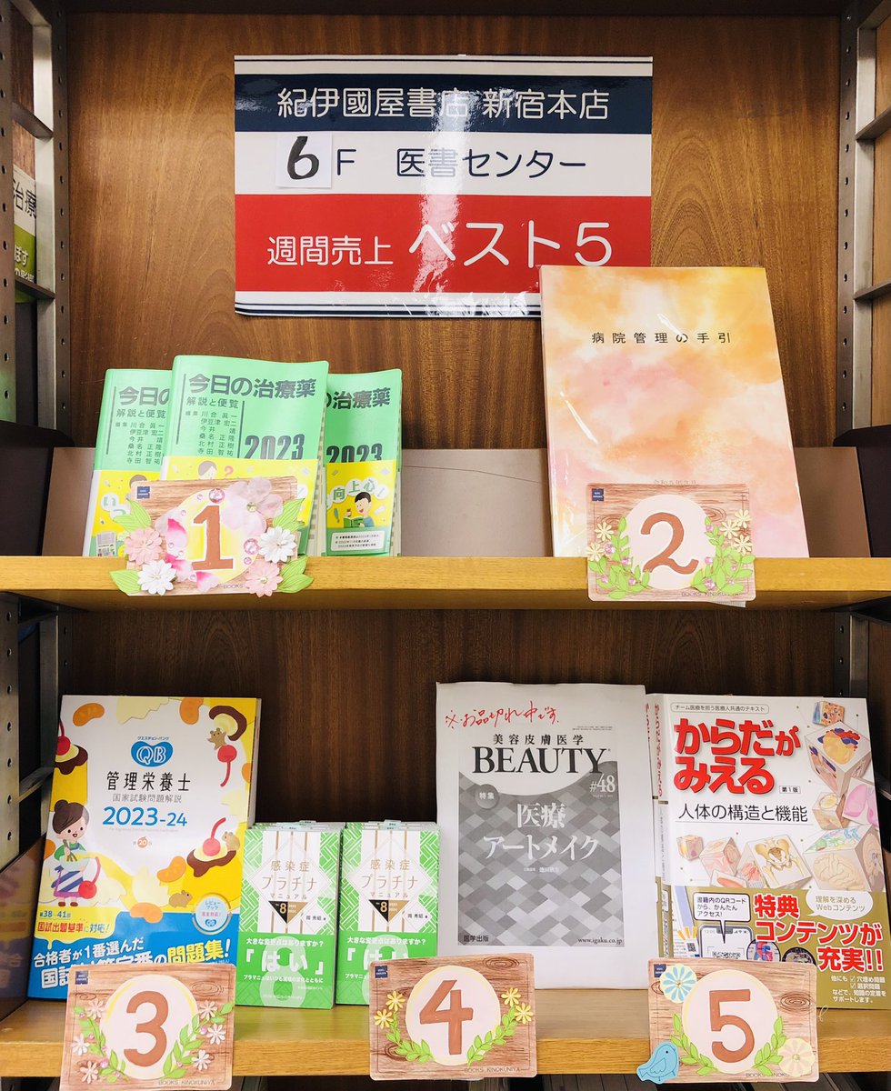 紀伊國屋書店新宿医書センター On Twitter 医書週間ベスト 🥇『今日の治療薬 2023』南江堂 🥈『病院管理の手引 令和5年3月』東京都 🥉『クエスチョン•バンク管理栄養士国家
