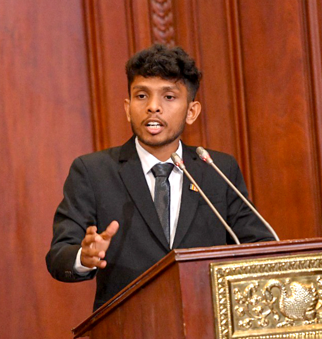 PMD on Twitter: "Prime Minister of the #Youth Parliament, Pathum Ranasinghe, delivered a warm ...