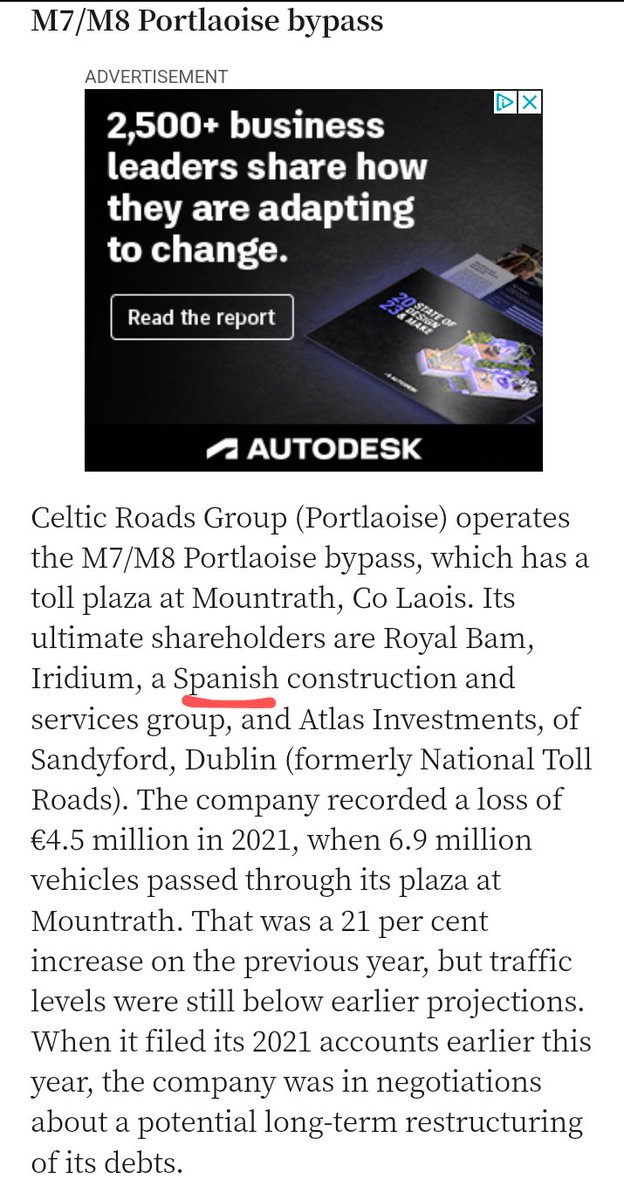 Derek Blighe on Twitter: "Remember next time you pay your increased toll on one of Ireland's ...