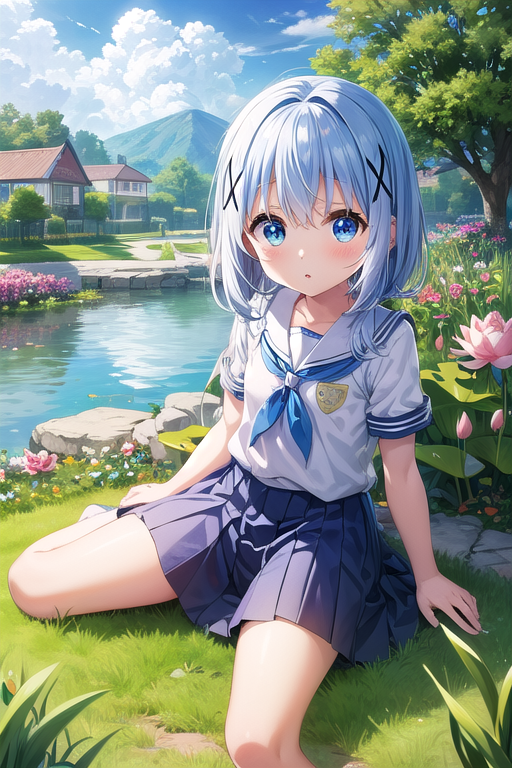 おっほ（AIイラスト、AIart専用垢） on Twitter: "RT @BlueRabbit_2022: チノちゃん 「ハスのお花の前でついウトウトしてしまいました」 #gochiusa ...