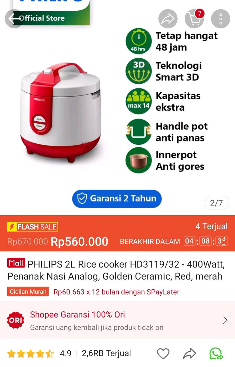 #SingaporeOpen2023 on Twitter: "Philips 2L Rice Cooker 🥰🤩 https://shope.ee/6Ut6vHAVBy"