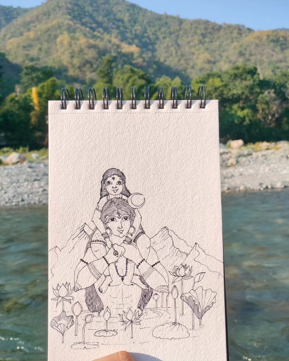 Vinay L Varanasi on Twitter: "Made a quick sketch of Shiva and Muruga. Like every parent-child ...