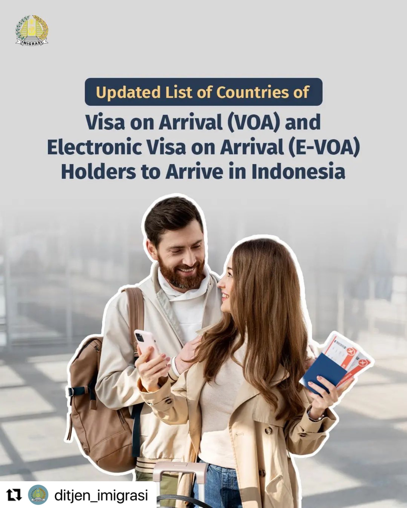 Imigrasi Jakbar on Twitter: "Here is updated list of countries of VoA an e-VoA holders to arrive ...