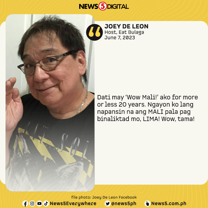 News5 on Twitter: "Sa eksklusibong panayam ni MJ Marfori kay #EatBulaga host Joey de Leon ...