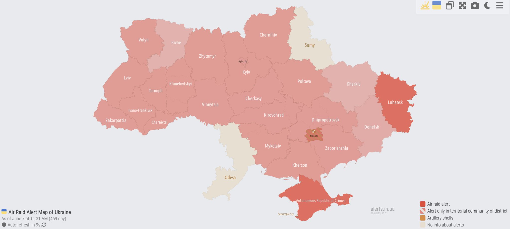 Euromaidan Press on Twitter: "Air raid alerts are spreading across Ukraine https://t.co ...