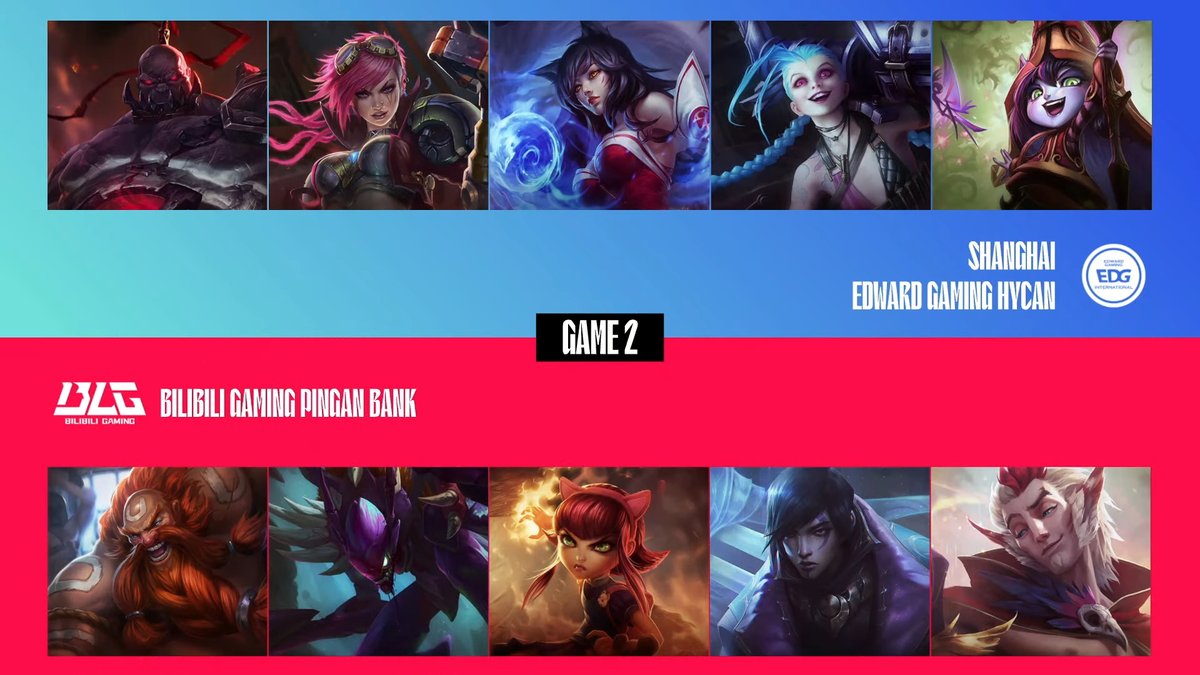 LPL on Twitter: "EDG vs BLG Game 2 is underway, and here's the draft! Our prediction? BANGER."