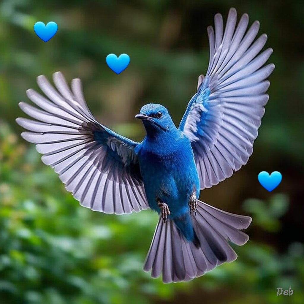 Blue Bird Wings Spread