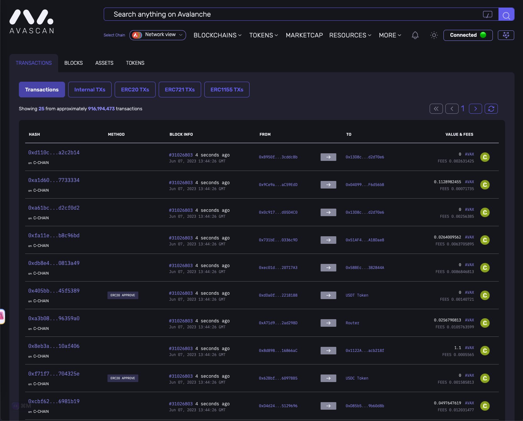 Avascan 🔺 The Avalanche Explorer on Twitter: "5️⃣ Transaction History: Access the detailed ...