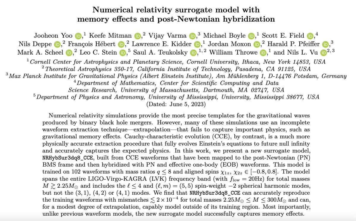 Keefe Mitman on Twitter: "🎉 Paper Day! 🎉 (an exciting one too!) Numerical relativity surrogate ...