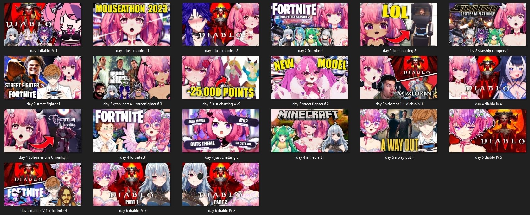 Ezzy 📜🌿🏳️‍🌈 on Twitter: " The Ironmouse Subathon 2023 day 1-6 summed up in 21 thumbnails! Been ...