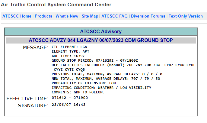 Air Traffic Control System Command Center