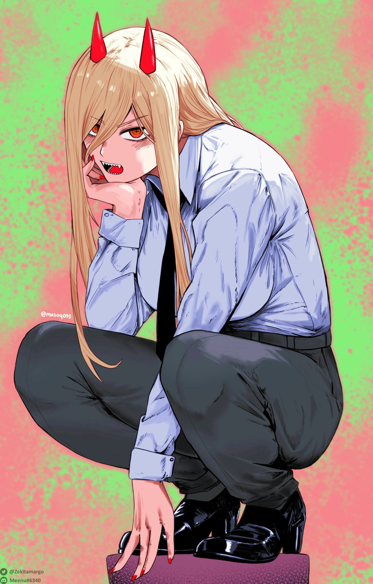 Meenu on Twitter: "Makima and power from chainsaw man. All credits for the gorgeous artwork go ...