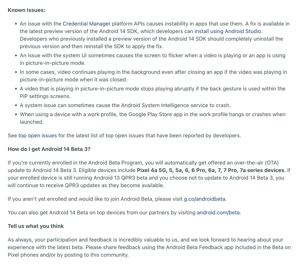 TechDroider on Twitter: "Google Android 14 Beta 3 Issues Fixed and Known Issues"