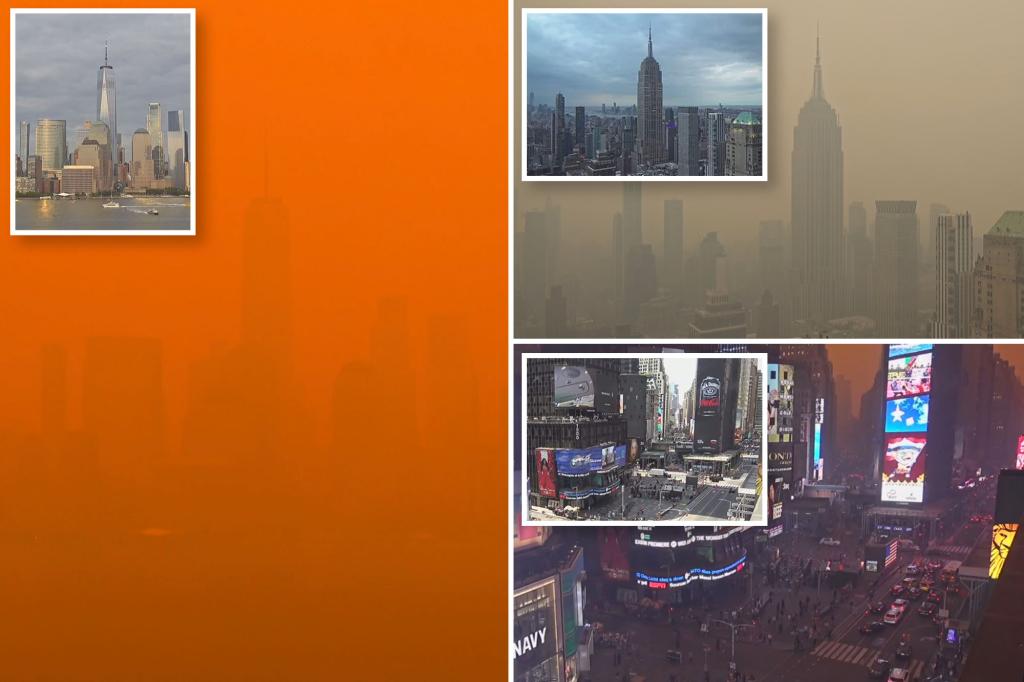 New York Post on Twitter: "NYC hazardous air quality in photos: Before and after the wildfire ...