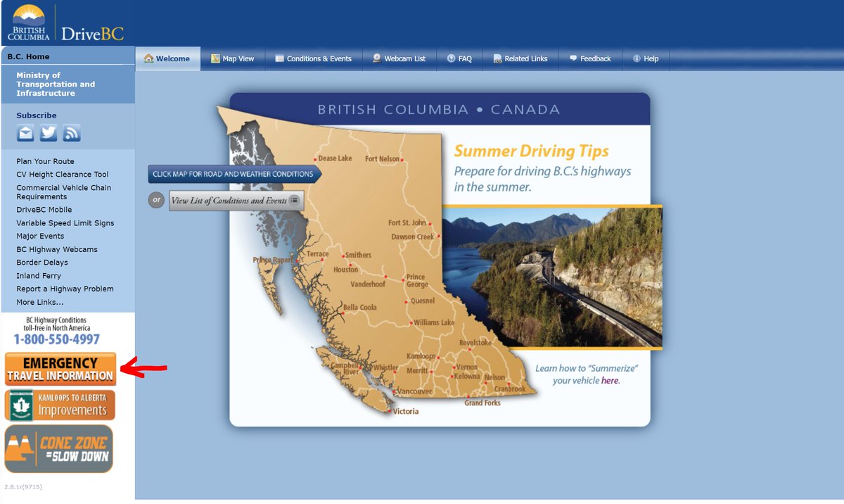 DriveBC on Twitter: "⛔ UPDATE - #BCHwy4 remains CLOSED in both directions due to the Cameron ...