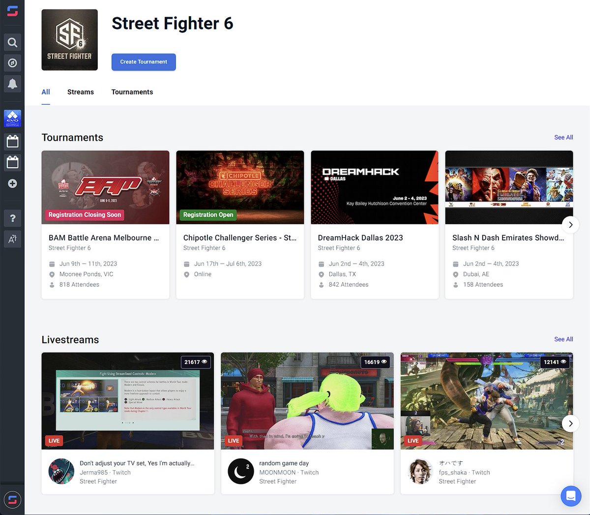 start.gg on Twitter: "Did you know you can find both tournaments and streams on our game pages ...