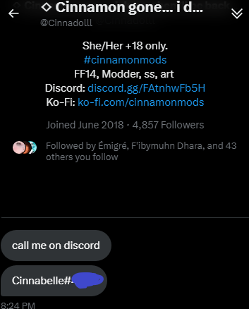 🎀🦴🦷🪓🩹🔪🖤💔💌🐾🕷️ on Twitter: "Not @Cinnadolll in my DMs trying to get me to call her? Someone ...