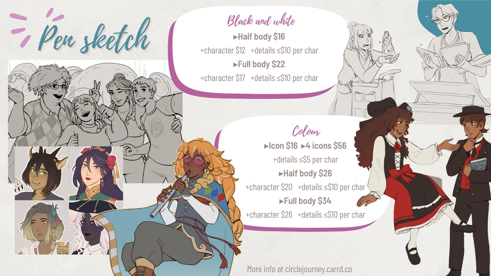 Circlejourney 🧭 comms closed! on Twitter: "6 art and music commission slots are open! Fill the ...