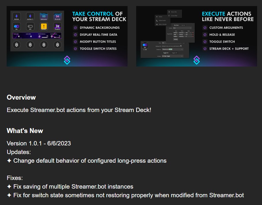 Streamer.bot on Twitter: "Stream Deck plugin v1.0.1 from now available in the @Elgato store ...