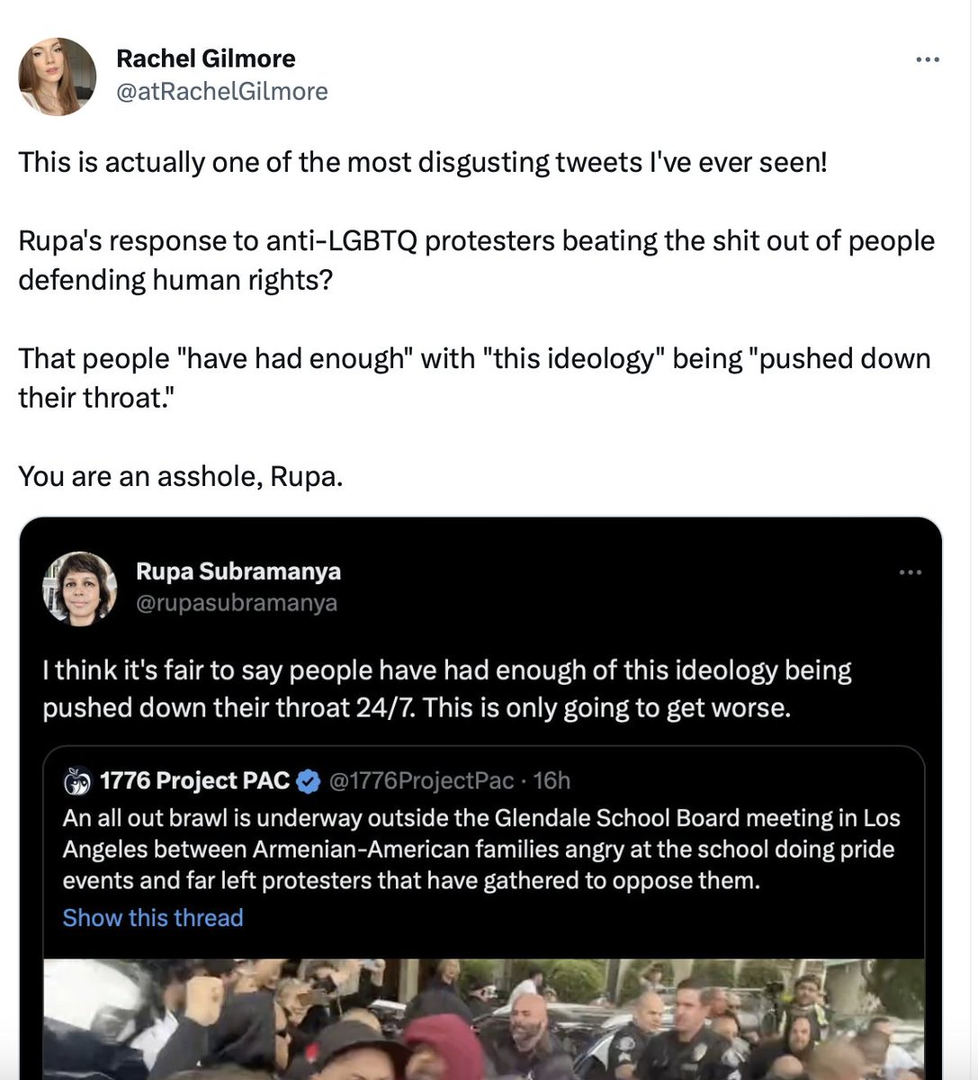 Rupa Subramanya on Twitter: "Am pretty sure calling someone an asshole counts as abuse. Am a ...