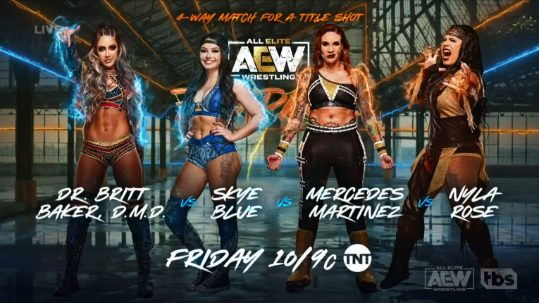 JJ Williams on Twitter: "Britt Baker vs. Skye Blue vs. Mercedes Martinez vs. Nyla Rose on ...