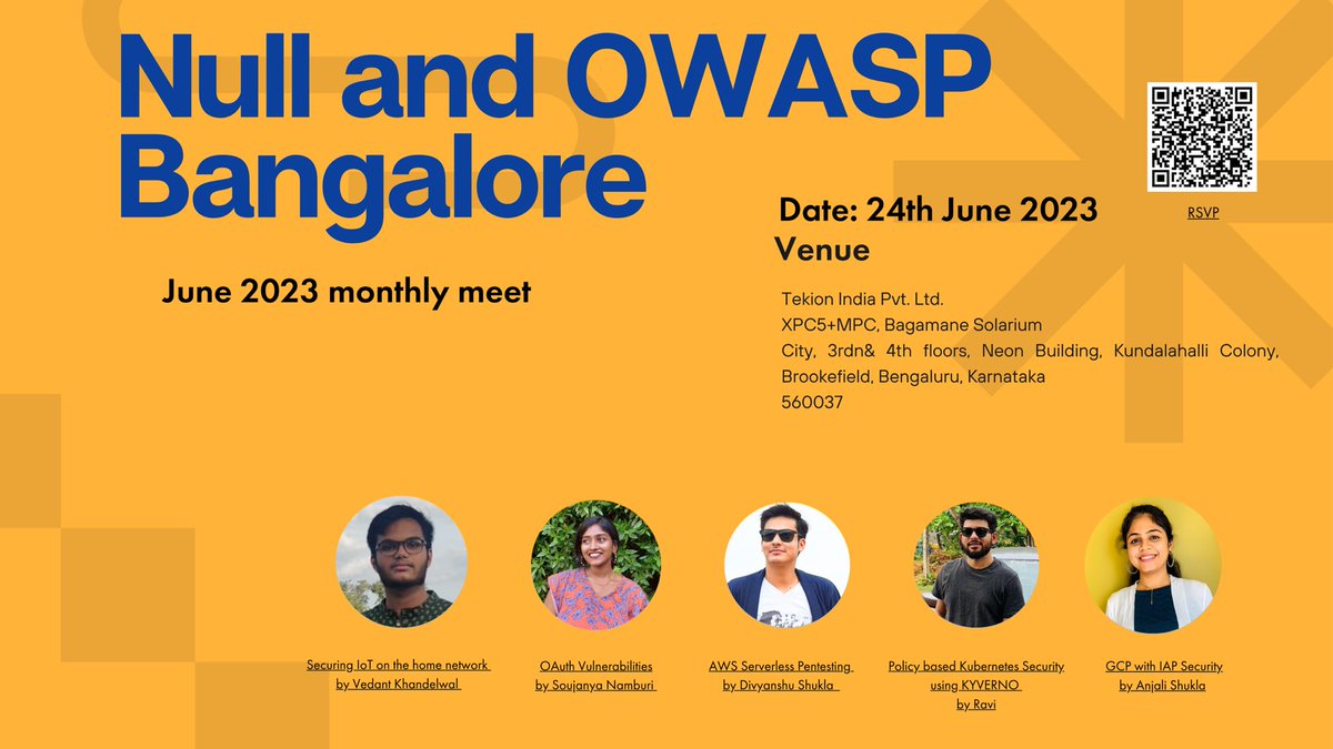 Null Bangalore on Twitter: "Introducing the lineup of speakers for Null and OWASP combined ...
