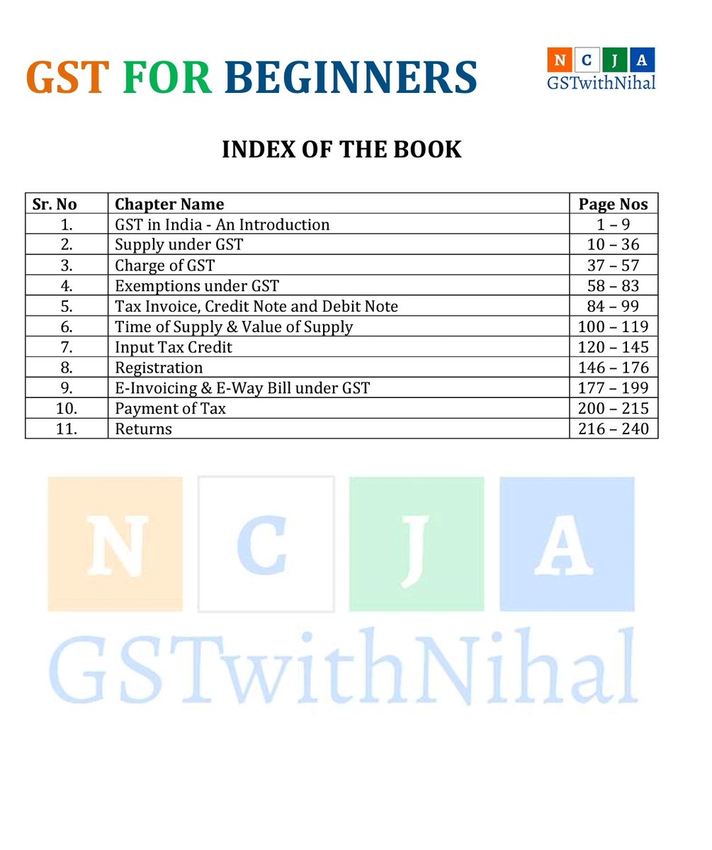 CA Harshil sheth on Twitter: "Finally a compact book on GST From my friend @NihalchandJJain So ...