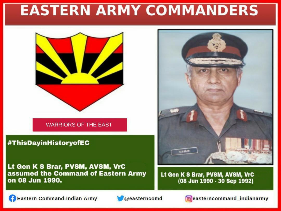 EasternCommand_IA on Twitter: "#ThisDayinHistoryofEC #OurCommandersatHelm The #WarriorsoftheEast ...