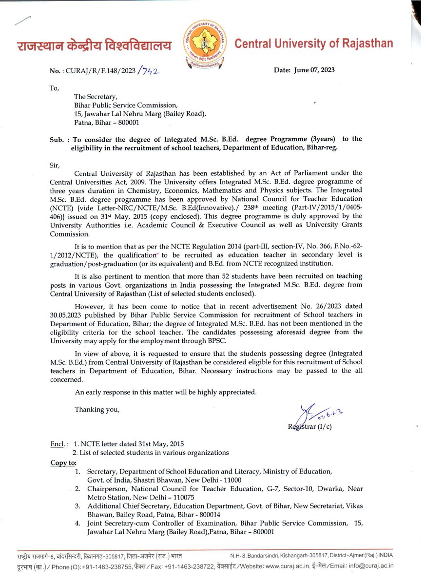 C U Raj is concerned regarding the future of our students. As a ...