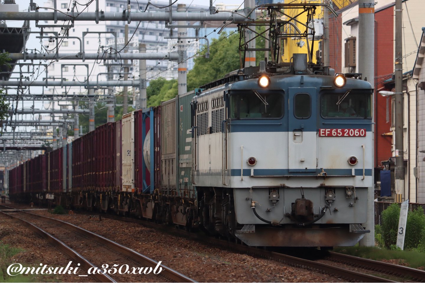 水月 on Twitter: "JR貨物 EF65 2060 2023.06.07/08 北方貨物線 7日に75レ 8日に74レを場所は違いますが同じ北方貨物線の踏切から撮影 #JR貨物 ...