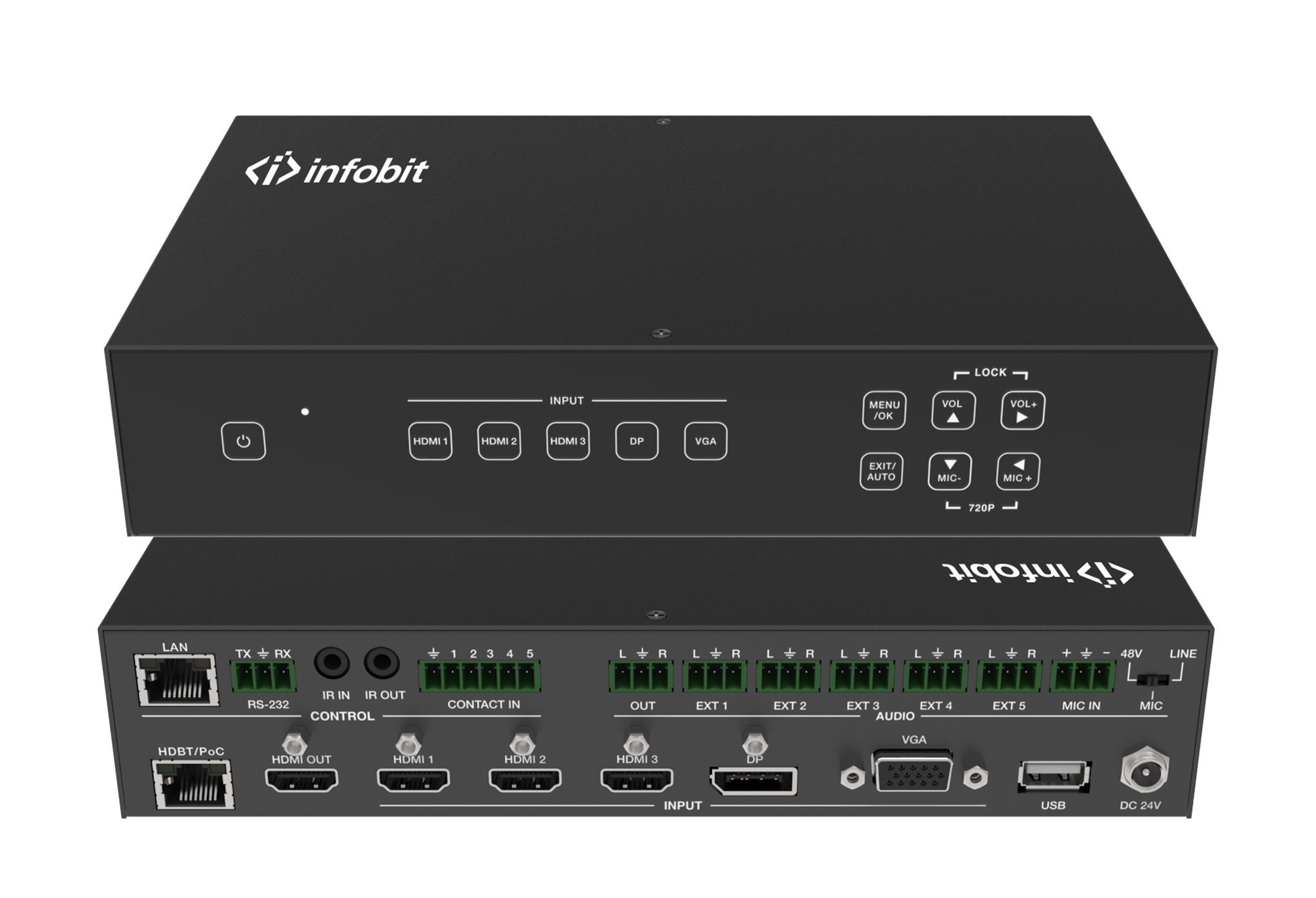 infobit on Twitter: "INFOBIT iSwitch 501H: 4K60 5x1 Presentation Switcher with HDMI and HDBaseT ...