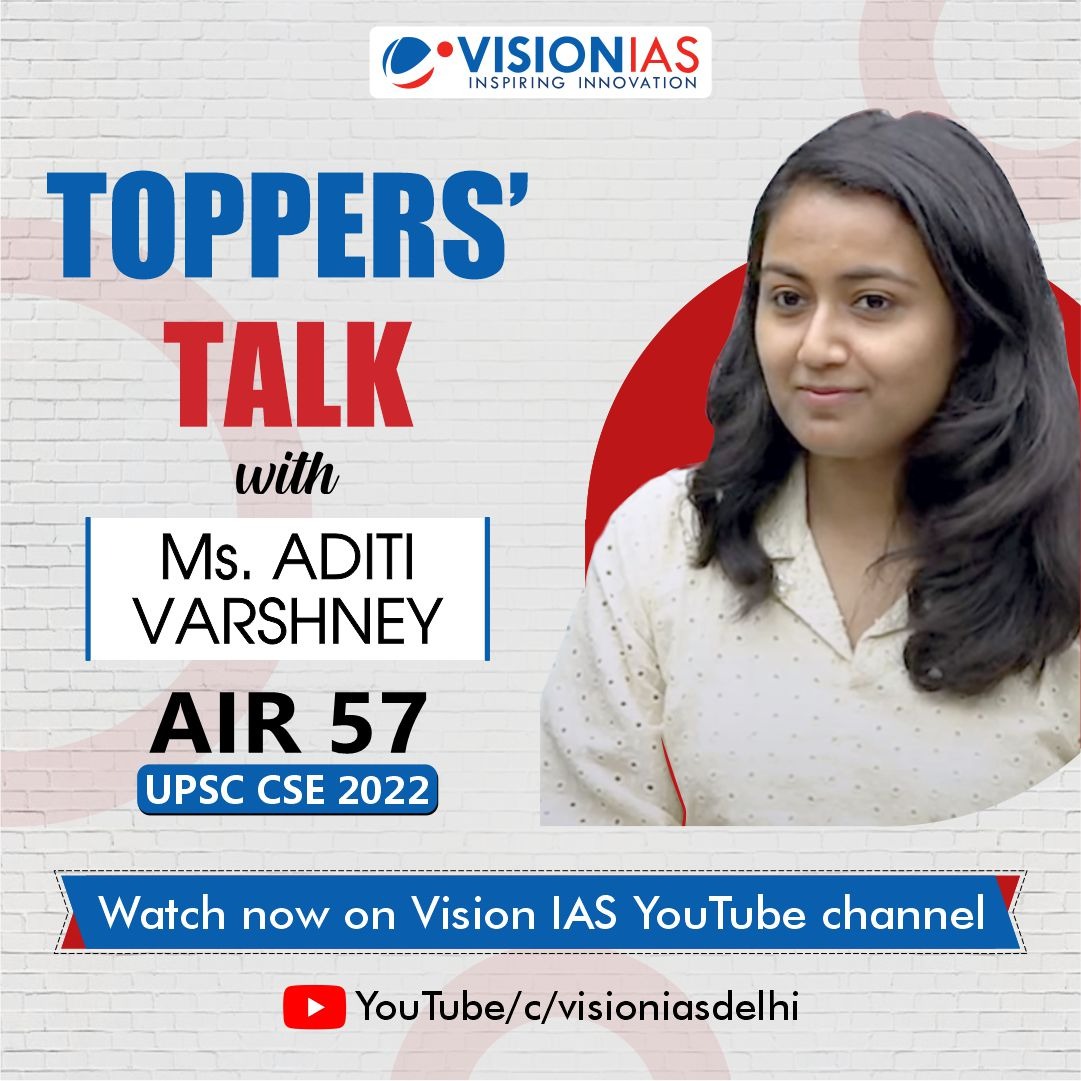 Vision IAS on Twitter: "Prick up your ears to learn from Aditi Varshney's, AIR 57 experiences ...